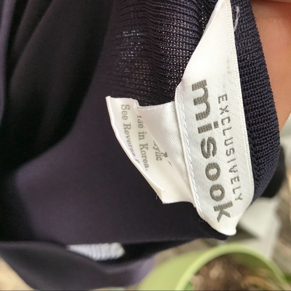 Misook | Sweaters | Misook Navy White Striped Sweater M | Poshmark